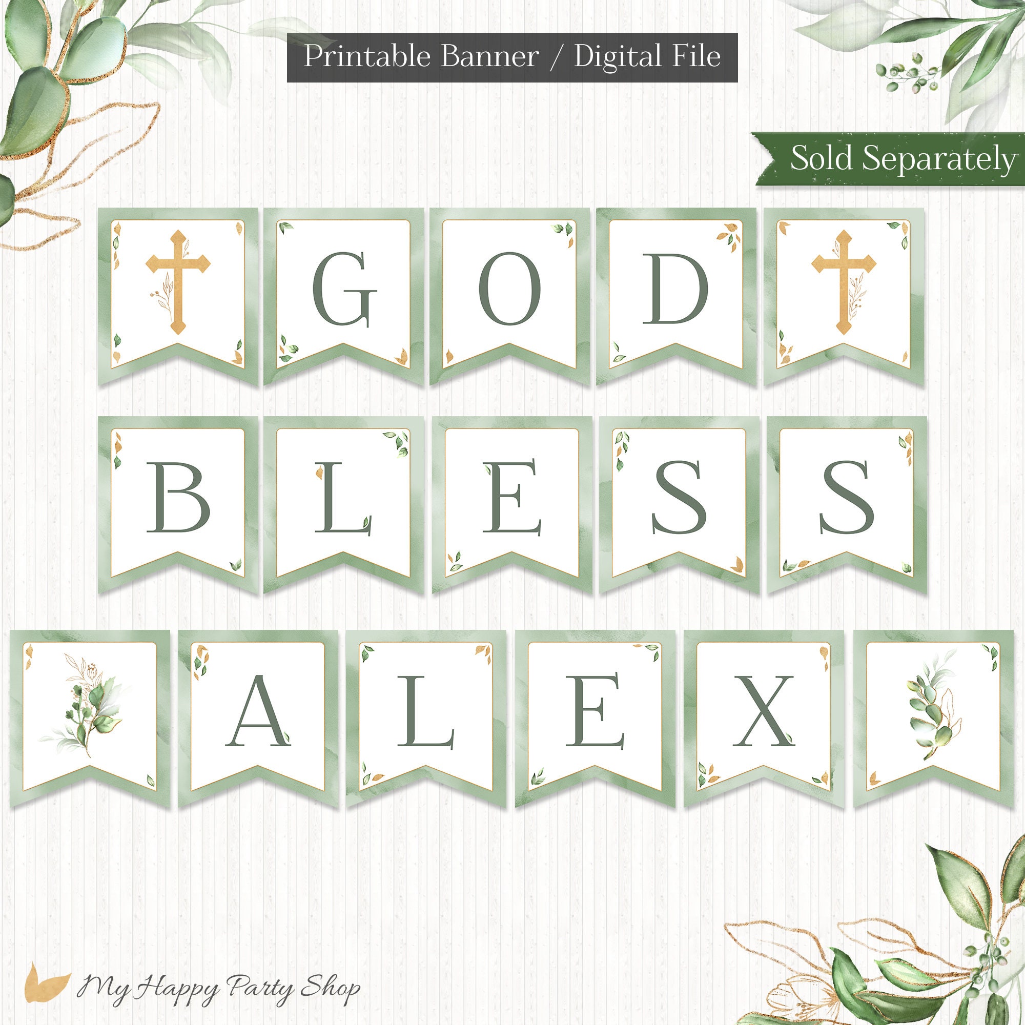 It's a Boy Banner, PRINTABLE, Olive Green Welcome Baby, Sage Baby ...