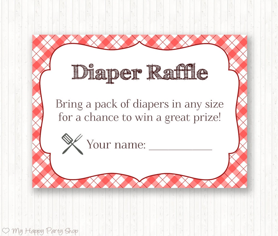 Baby Q Diaper Raffles - Printable, Instant Download - BBQ Shower ...