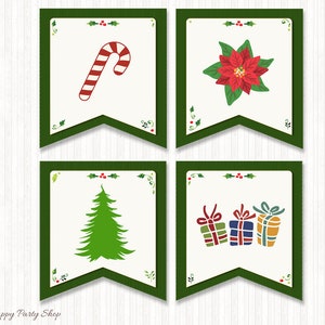 Christmas Banner, PRINTABLE, Merry Christmas Banner, Holiday Flag ...