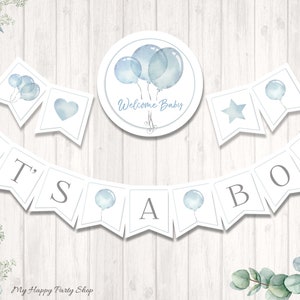 It's a Boy Banner PRINTABLE Blue Baby Shower Banner - Etsy
