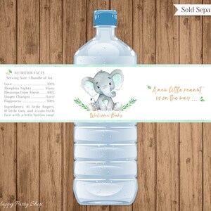 Mint Elephant Favor Tags, PRINTABLE, Mint Green, Cute Elephant Tags ...