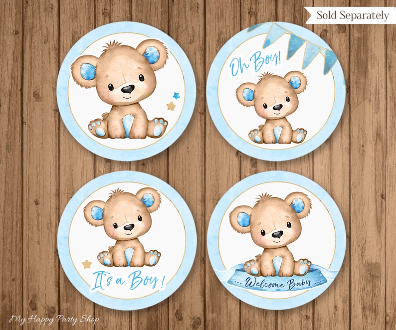 Bear Water Bottle Labels PRINTABLE Teddy Bear Baby Shower - Etsy