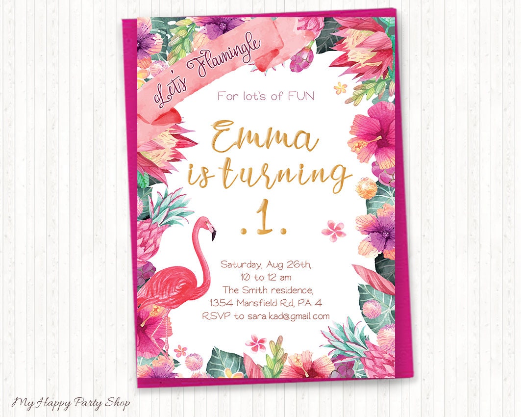 Tropical Favor Tags PRINTABLE Flamingo Favor Tags Tropical | Etsy