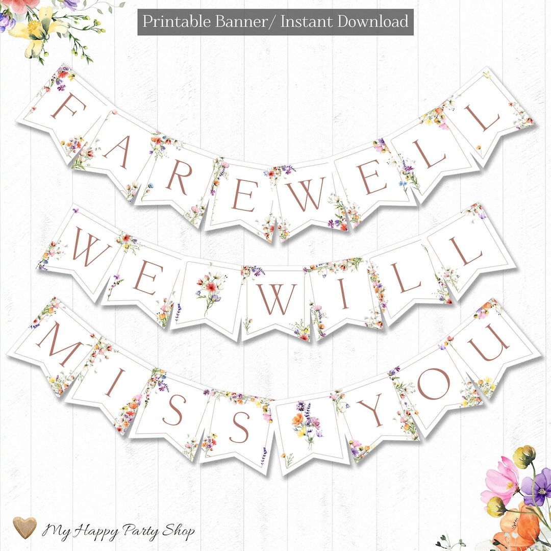 Farewell We Will Miss You Banner | Retirement Banner | PRINTABLE ...