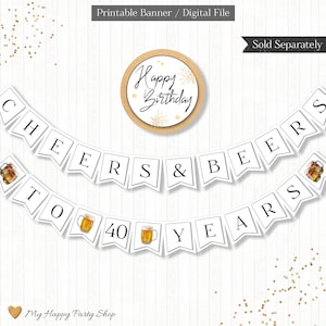Beer Birthday Banner, PRINTABLE, Happy Birthday Beer Birthday Banner ...