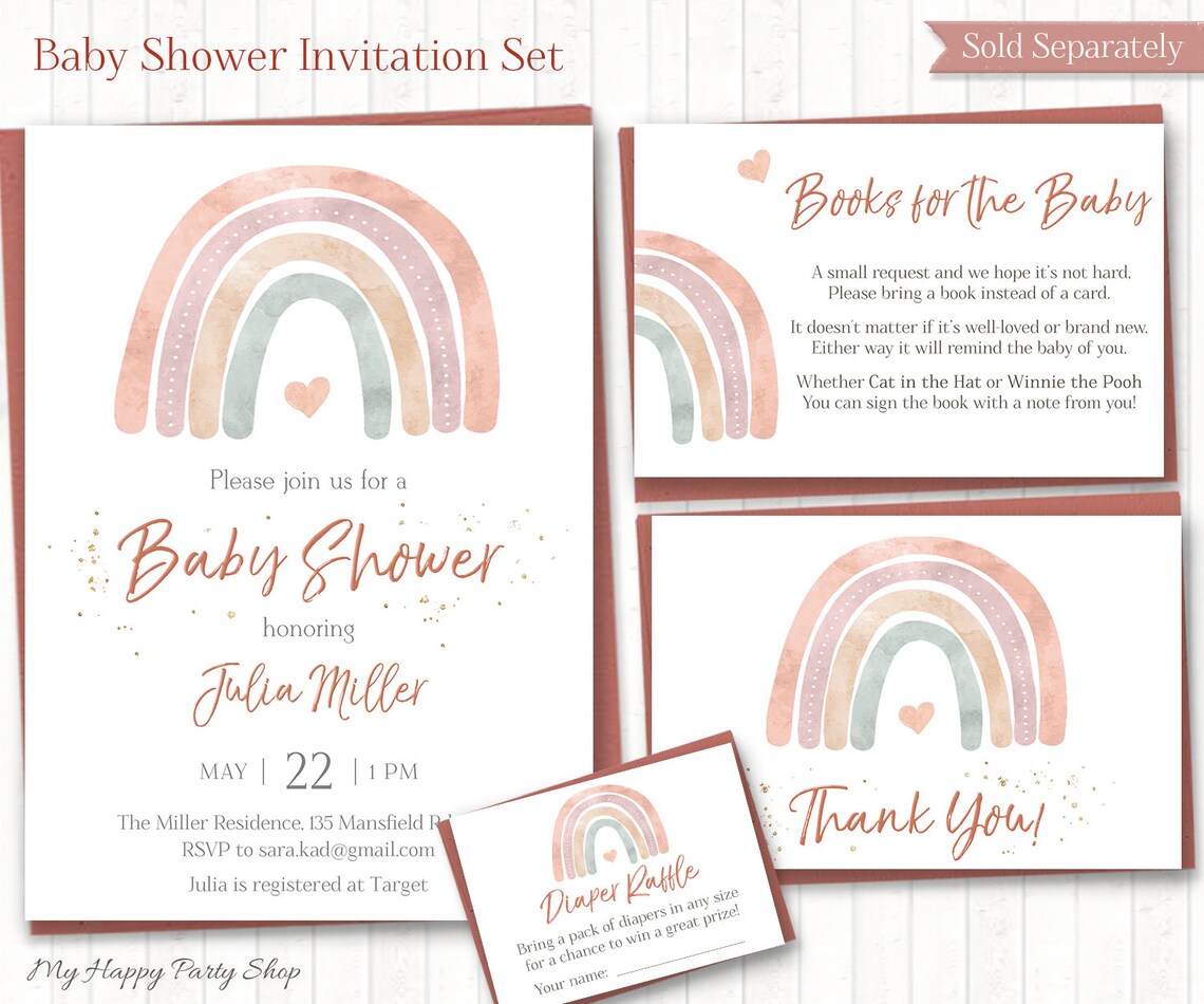 Rainbow Baby Shower Banner, PRINTABLE, Welcome Baby, Blush Rainbow ...