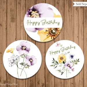 Happy Birthday Banner, PRINTABLE, Floral Birthday Banner, Birthday ...