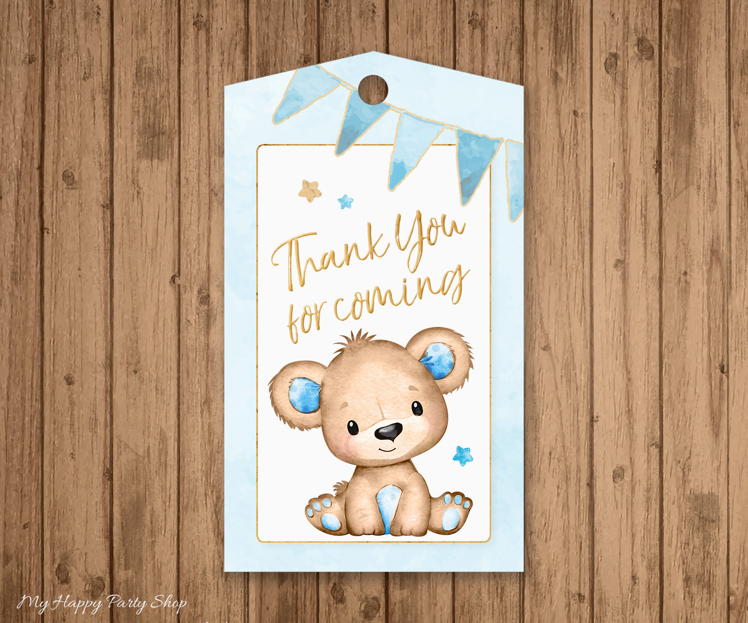 Teddy Bear Favor Tags, PRINTABLE, Cute Bear Tags, Baby Shower Favor ...