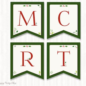 Christmas Banner, PRINTABLE, Merry Christmas Banner, Holiday Flag ...