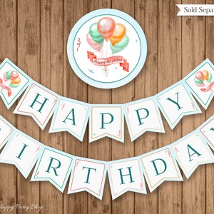 Balloon Cupcake Toppers, PRINTABLE, Balloons Circles, Kids Party Decor ...