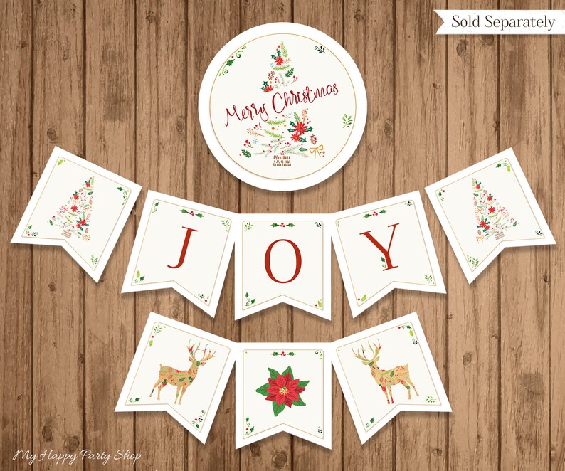 Christmas Banner, PRINTABLE, DIY, Believe Banner, Merry Christmas ...