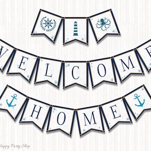 Welcome Home Banner, PRINTABLE, Nautical Banner, Anchor Banner ...