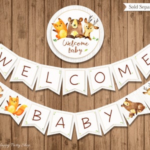 Woodland Happy Birthday Banner, PRINTABLE, First Birthday. Animals ...