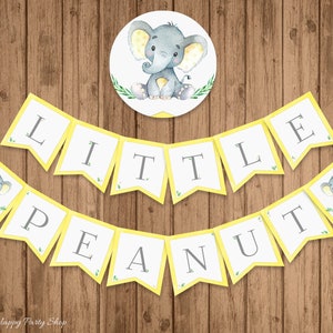 Yellow Elephant Baby Shower Banner, PRINTABLE, Welcome Baby, Gender ...