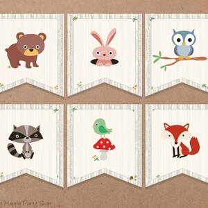 ONE Banner - Woodland Birthday Banner, PRINTABLE, Woodland Party Decor ...