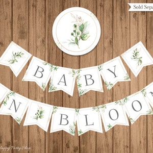 Hello Baby Banner, PRINTABLE, Greenery Welcome Baby, Floral Baby Shower ...