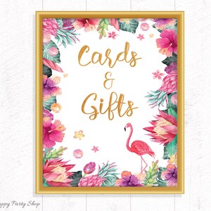 Tropical Favor Tags, PRINTABLE, Flamingo Favor Tags, Tropical Birthday ...