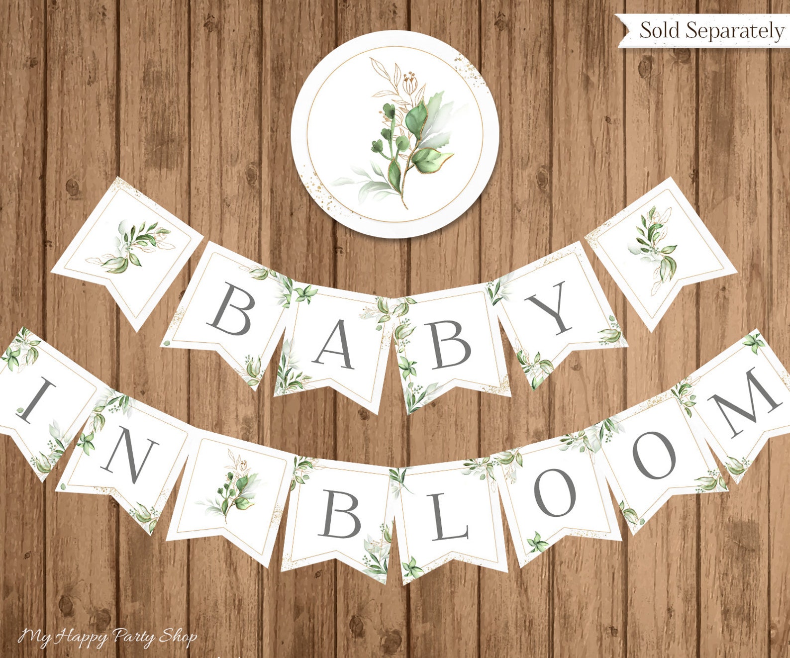 Oh Baby Banner PRINTABLE Greenery Baby Shower Banner Floral | Etsy