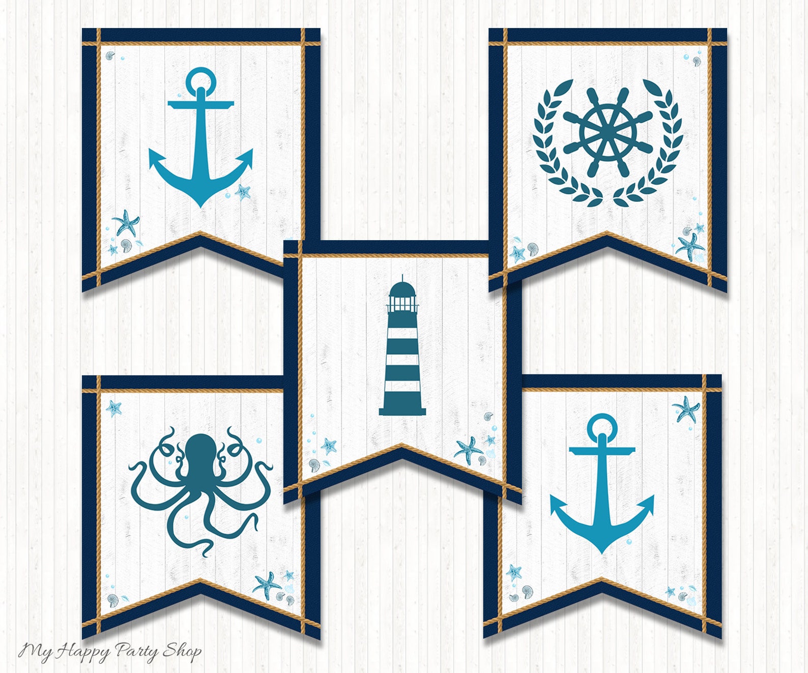 Nautical Welcome Baby Banner, PRINTABLE, Anchor Banner, Boy Baby Shower ...
