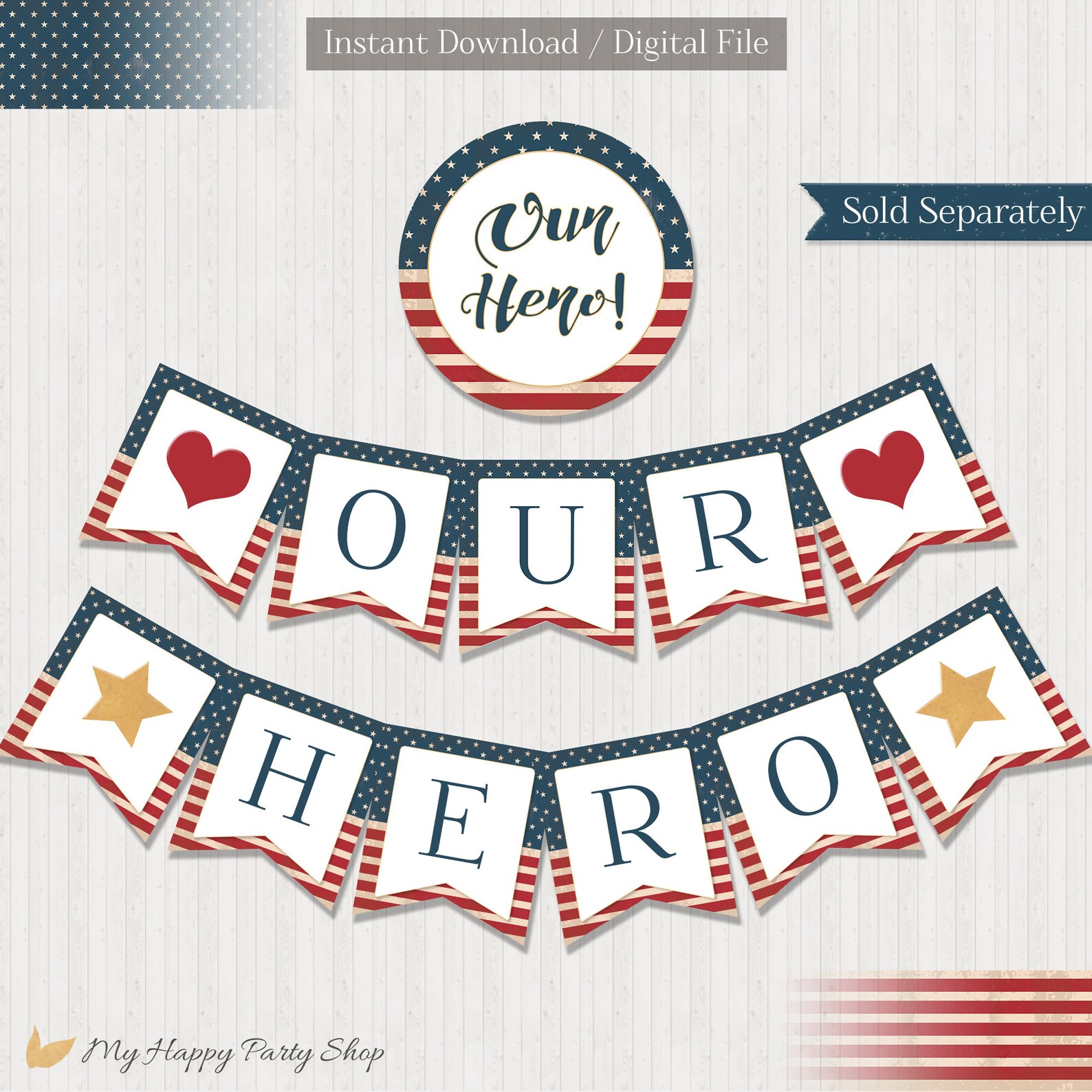 Custom Printable Banner Printable USA Flag Personalized - Etsy