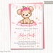 Pink Teddy Bear Baby Shower Cupcake Toppers, PRINTABLE, 2 Circles, Baby ...