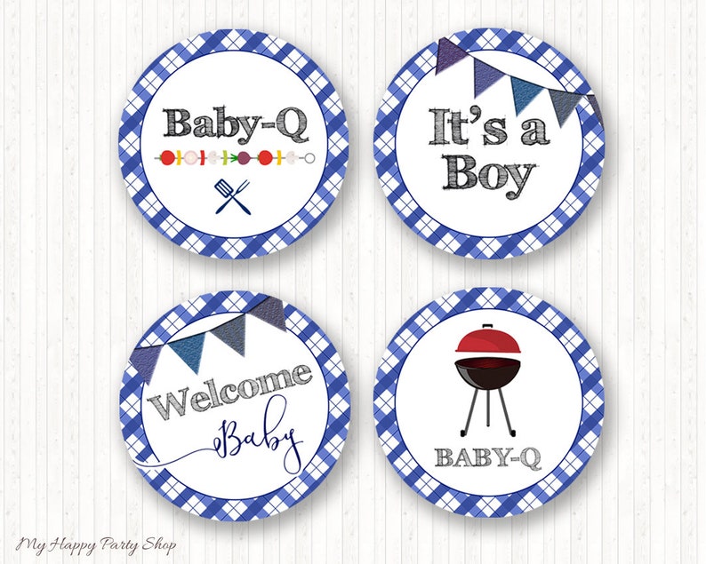 Blue Baby Q Games Set, PRINTABLE, BBQ Shower (bingo, Who Knows, Advice ...