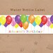 Balloons Water Bottle Label PRINTABLE Balloons Birthday - Etsy