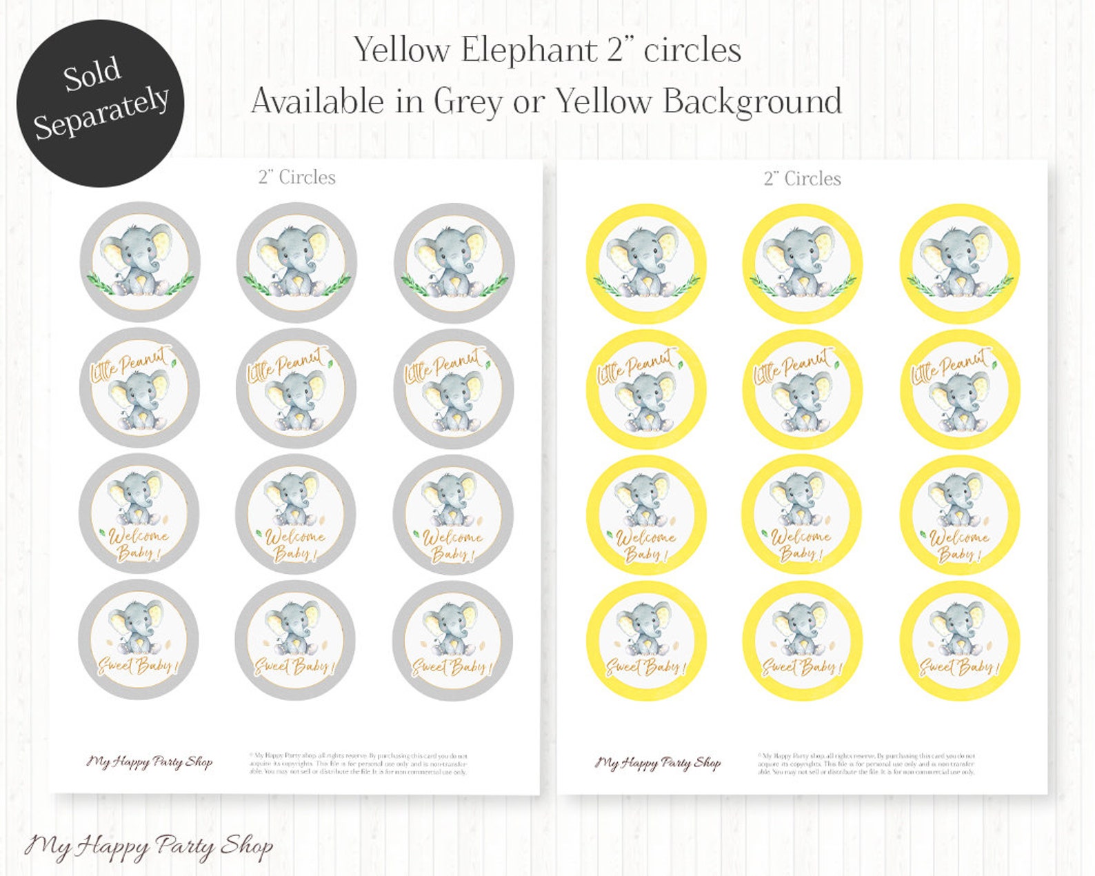 The Price is Right Card PRINTABLE Yellow Elephant Elephant | Etsy