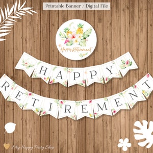 Retirement Banner, PRINTABLE, Happy Retirement, Retirement Party Decor ...