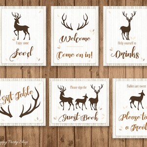 Deer Birthday Banner, Printable Happy Birthday Banner, Woodland Party ...