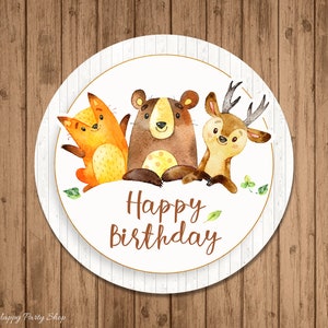 Woodland Happy Birthday Banner, PRINTABLE, First Birthday. Animals ...