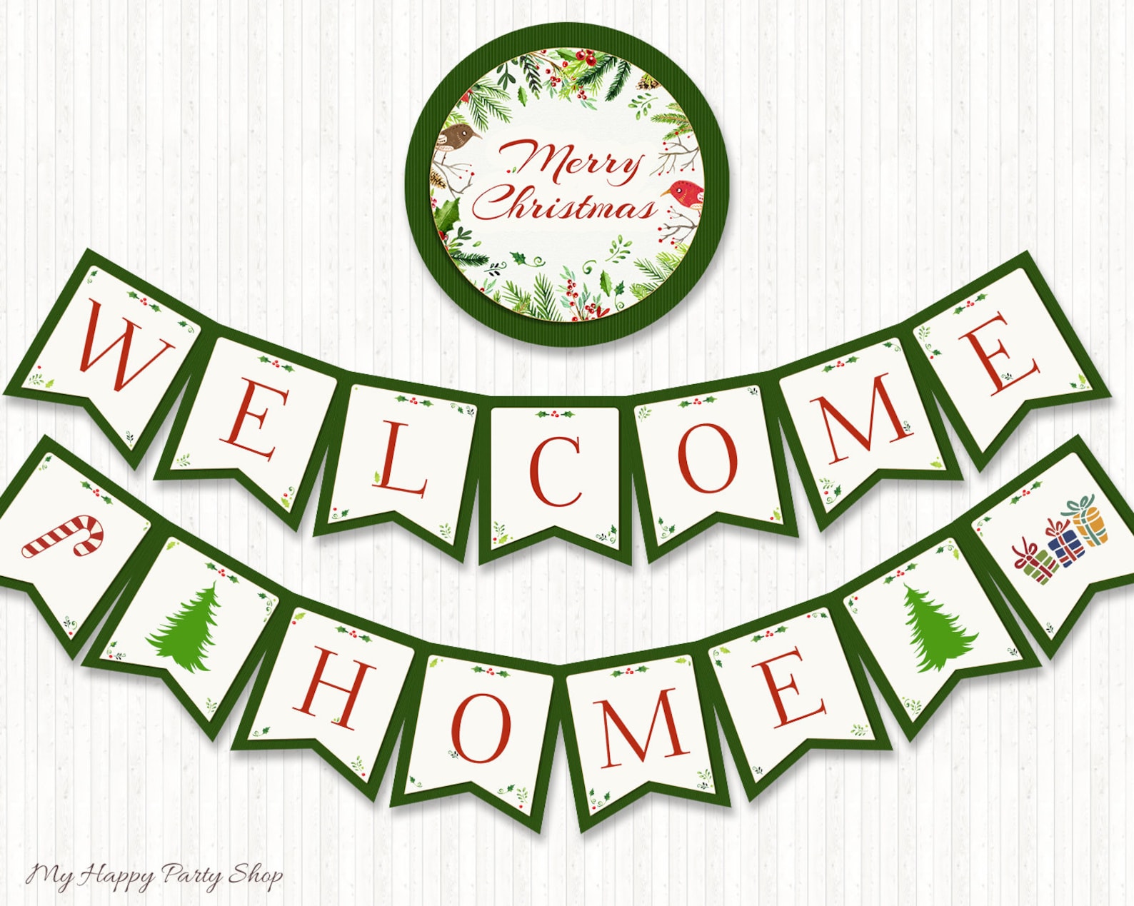 Christmas Banner PRINTABLE Merry Christmas Banner Holiday | Etsy