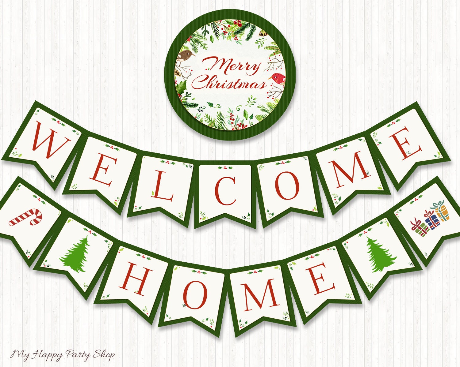 Christmas Banner PRINTABLE Merry Christmas Banner Holiday | Etsy