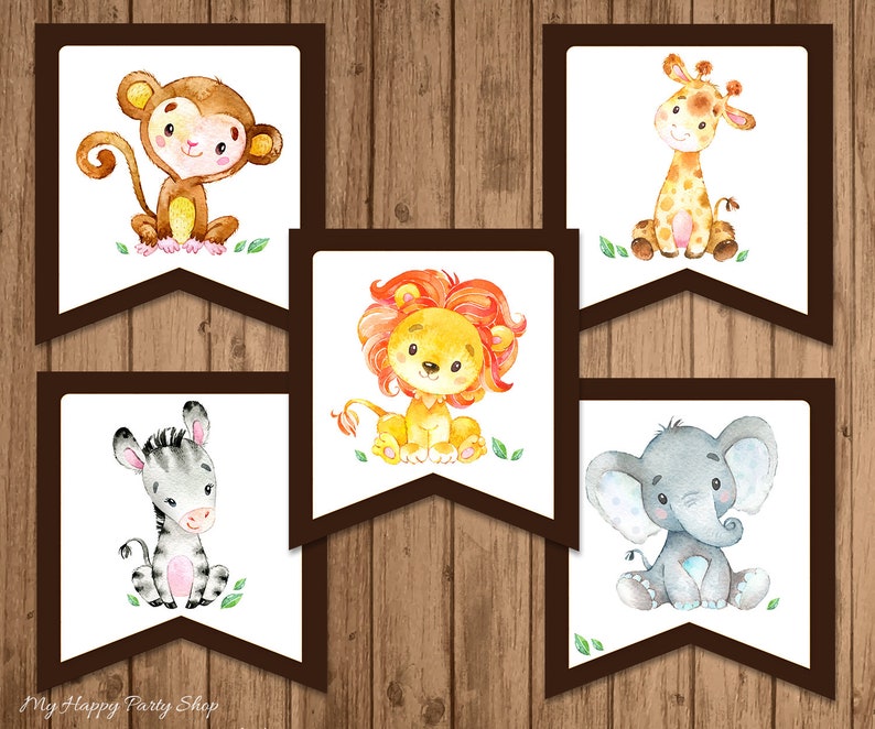 Safari Banner PRINTABLE Jungle Baby Shower Banner Welcome - Etsy