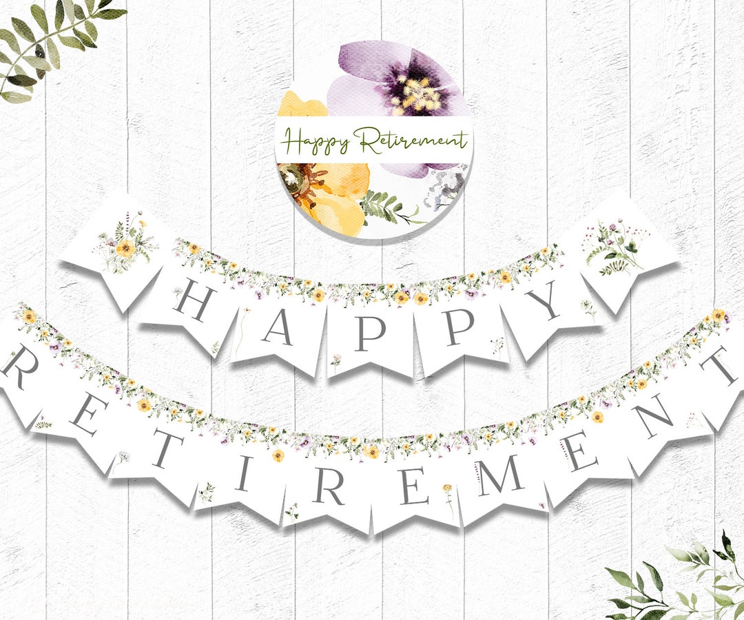 Retirement Banner, PRINTABLE, Happy Retirement, Retirement Party Decor ...