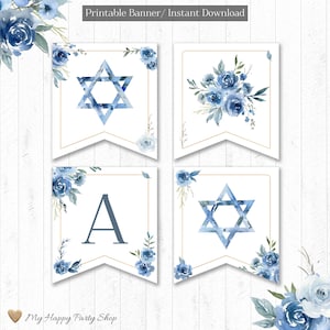 Shabbat Shalom Banner. PRINTABLE, Shabbat Dinner, Jewish Home Decor ...