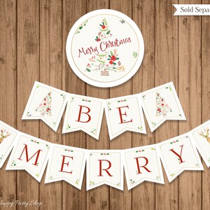 Christmas Banner PRINTABLE DIY Joy Banner Merry Christmas - Etsy