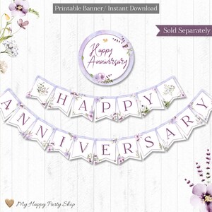 Happy Birthday Banner, PRINTABLE, Floral Birthday Banner, Birthday ...