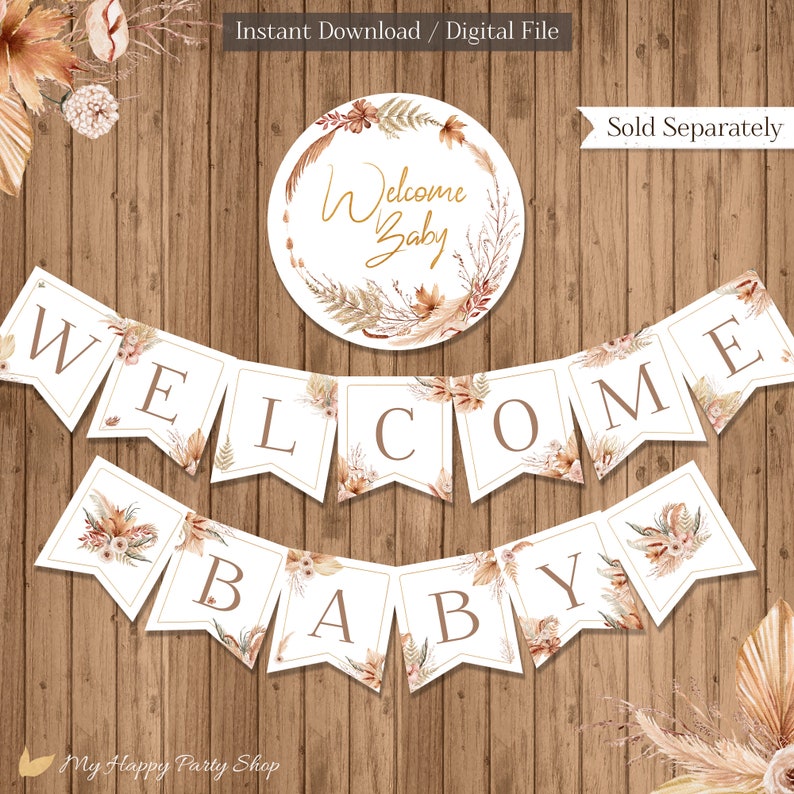 It's a Girl Banner PRINTABLE Boho Baby Shower Banner - Etsy