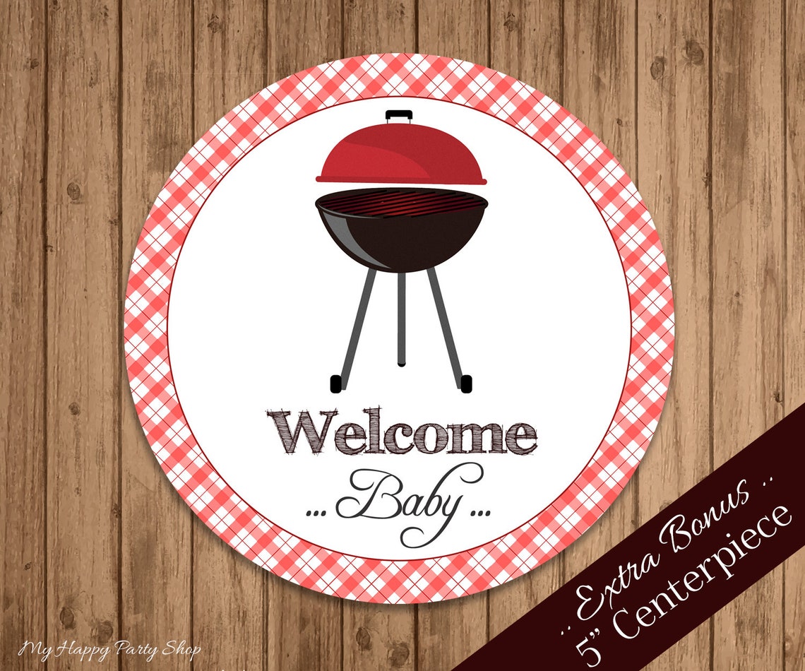 BABY-Q Banner, PRINTABLE, BBQ Baby Shower, Red, Babyq Shower Decor ...