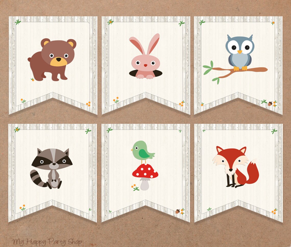 Woodland Baby Shower Banner PRINTABLE Sweet Baby Animals - Etsy