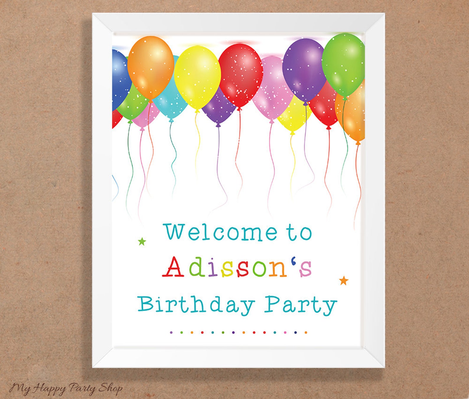 Balloons Happy Birthday Banner PRINTABLE Balloons Party - Etsy