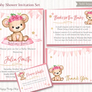 Pink Teddy Bear Baby Shower Cupcake Toppers, PRINTABLE, 2" Circles ...