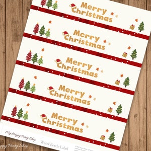 Christmas Water Bottle Labels PRINTABLE Christmas Birthday - Etsy