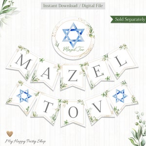 Shabbat Shalom Banner. PRINTABLE, Shabbat Dinner, Jewish Home Decor ...
