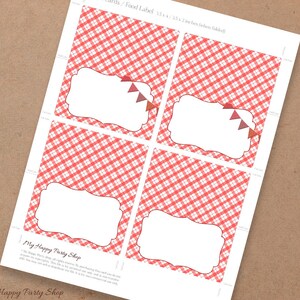 BBQ Buffet Cards, PRINTABLE, Picnic Food Label, Barbeque Place Cards ...