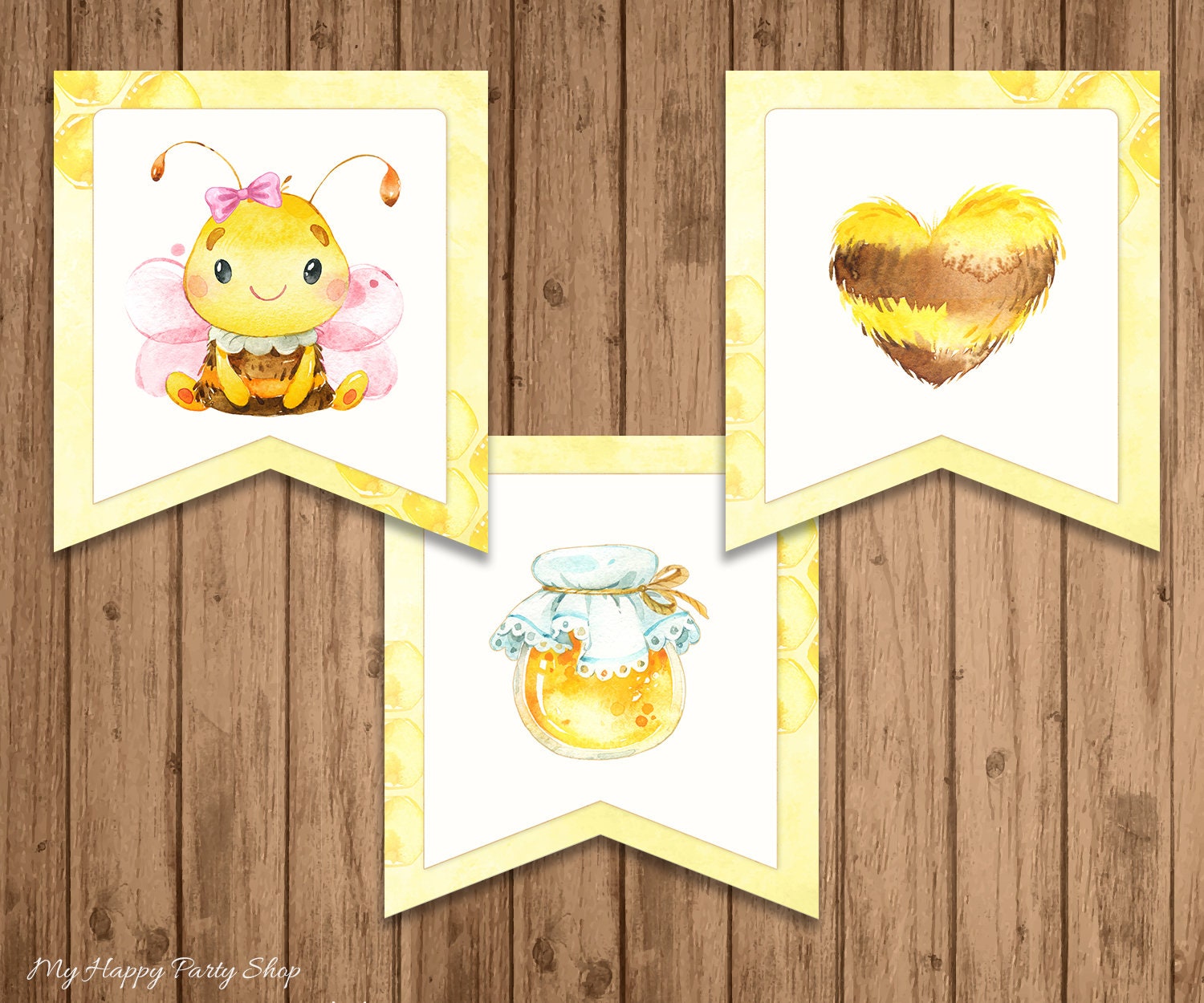 Pink Bee Baby Shower Banner PRINTABLE Welcome Baby Bee | Etsy