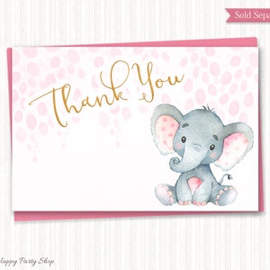 Pink Elephant Favor Tags, PRINTABLE, Girl Baby Shower, Elephant Thank ...