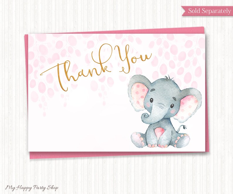 Pink Elephant Favor Tags PRINTABLE Girl Baby Shower - Etsy