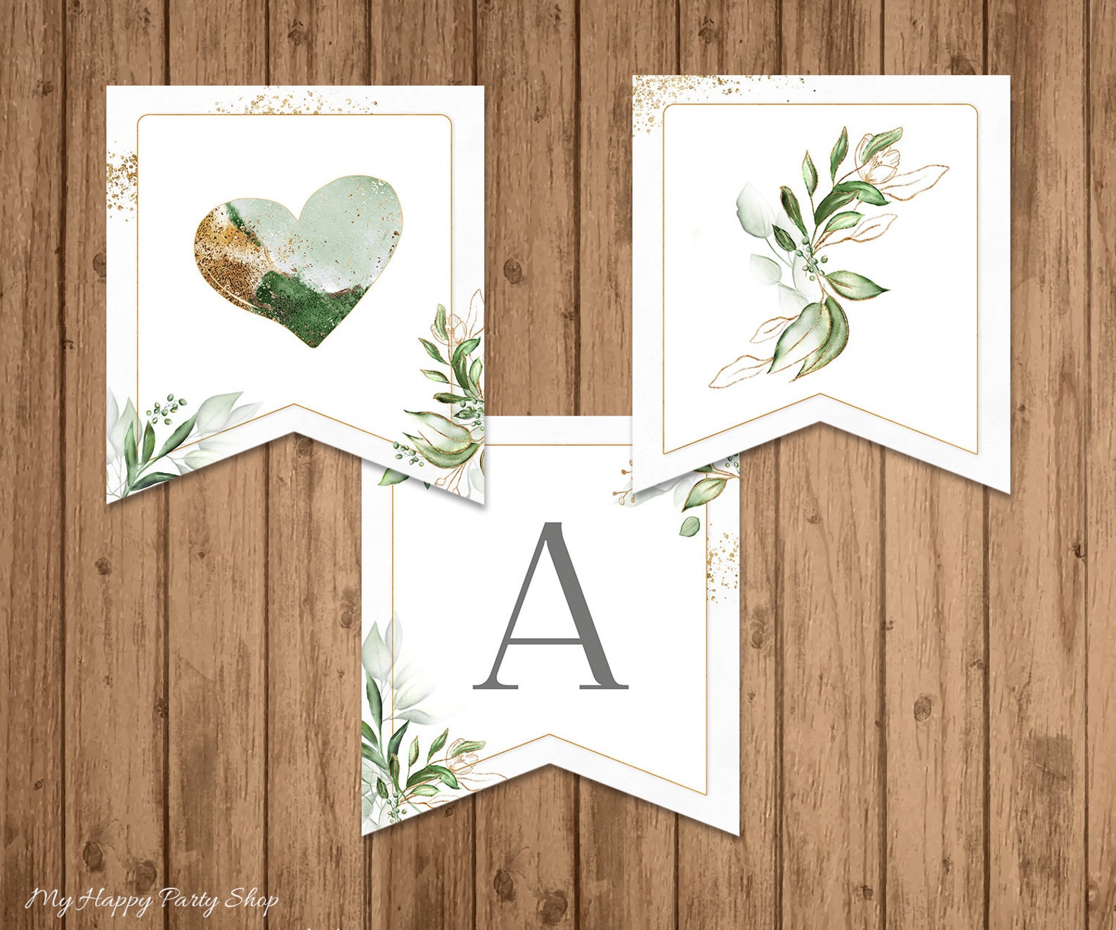 Happy Birthday Banner, PRINTABLE, Greenery Birthday Banner, Birthday ...